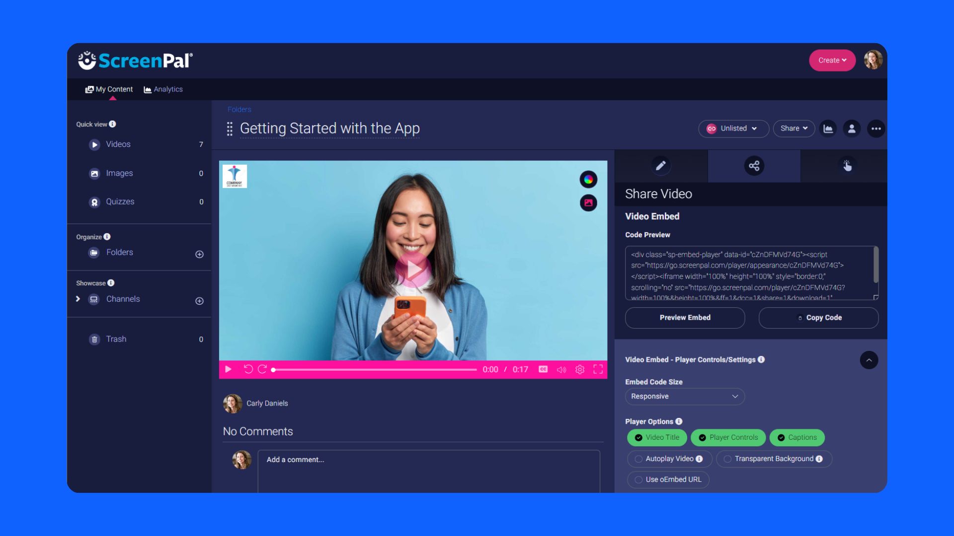 Embed Video Code - ScreenPal