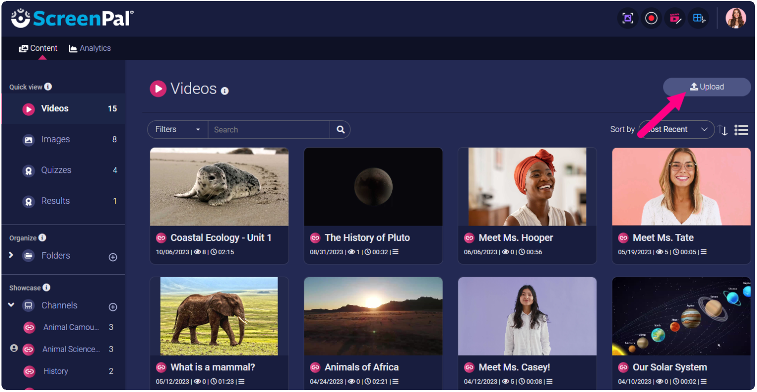 Manage Video Content in Hosting - ScreenPal (Formerly Screencast-O-Matic)
